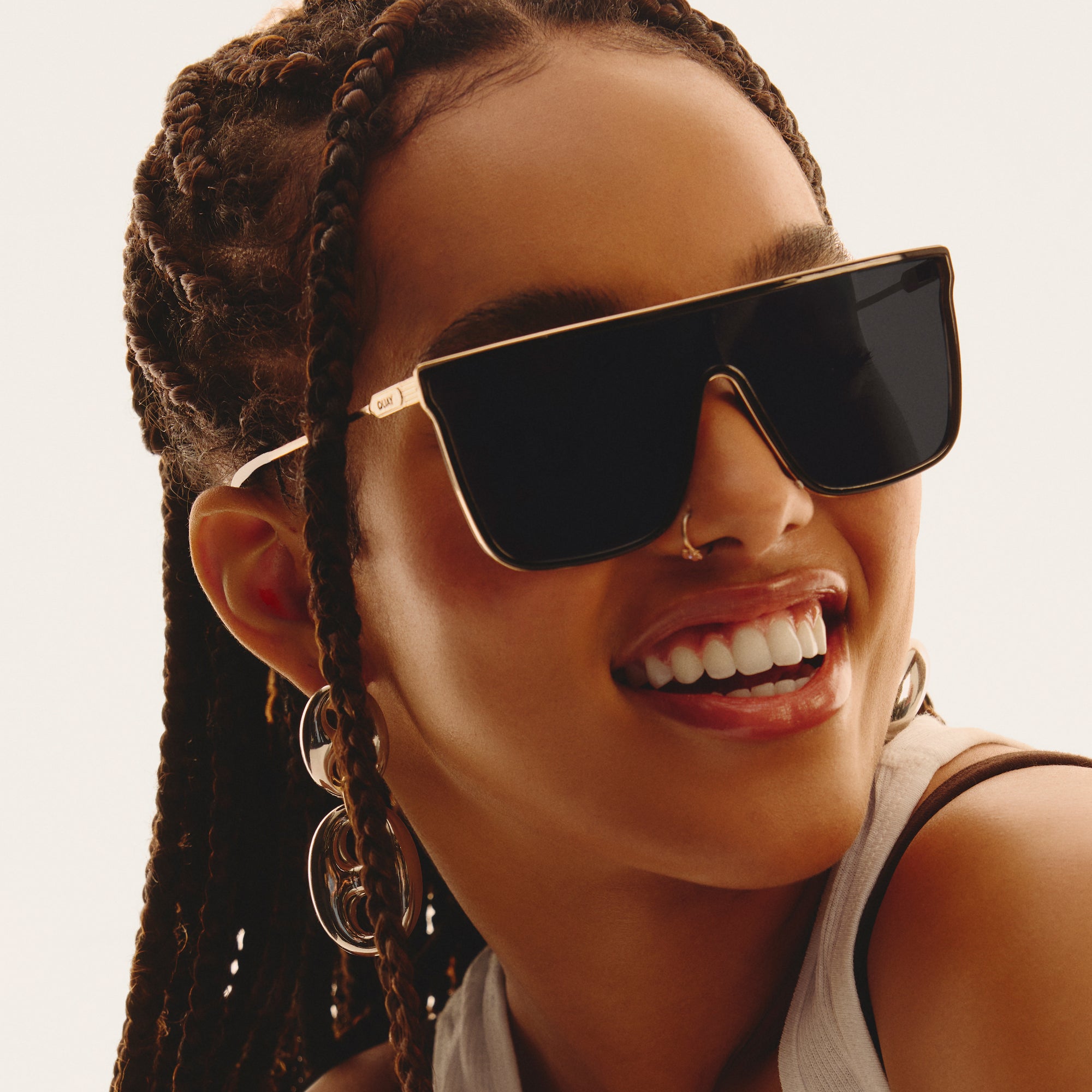 NIGHTFALL REMIXED Women's Shield Flat Top Sunglasses – QUAY